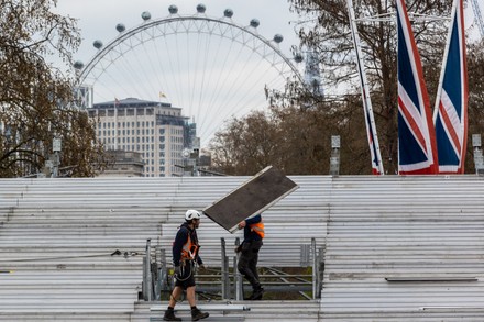 Seating Stands Being Built Outside Buckingham Editorial Stock Photo ...