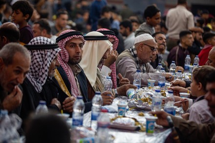 Palestinian Families Eat Communal Iftar Meal Editorial Stock Photo ...