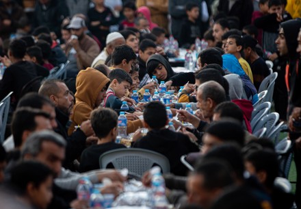 Palestinian Families Eat Communal Iftar Meal Editorial Stock Photo ...