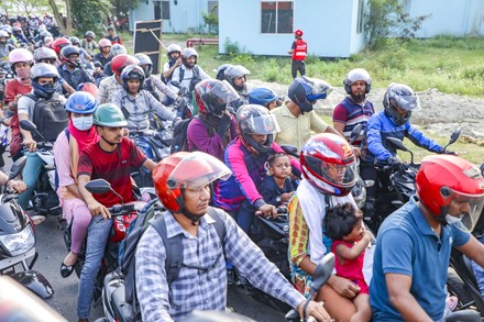 People On Motorcycles Queue Pay Toll Editorial Stock Photo - Stock ...