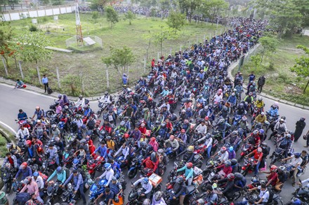 People On Motorcycles Queue Pay Toll Editorial Stock Photo - Stock ...