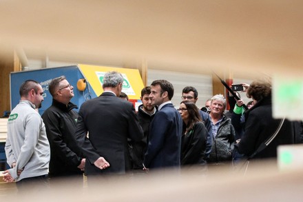 President Emmanuel Macron Visits Mathis Company Editorial Stock Photo ...