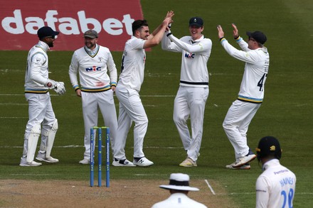Yorkshire Bowler Jordan Thompson Celebrates Taking Editorial Stock ...