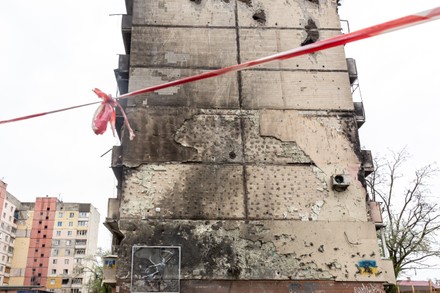Heavily Damaged Apartment Building Taped Keep Editorial Stock Photo ...