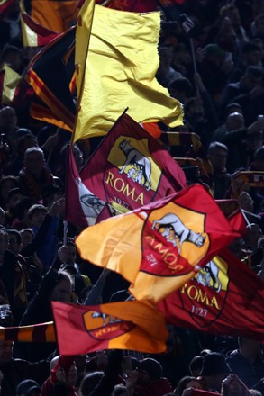 Rome Italy 20042023 Roma Fans Flags Editorial Stock Photo - Stock Image ...