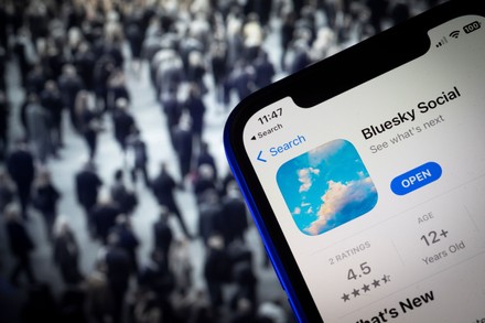 Bluesky Social Media App Logo Seen Editorial Stock Photo - Stock Image ...