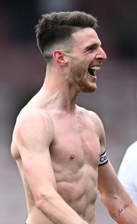 Declan Rice West Ham Celebrates Shirtless Editorial Stock Photo - Stock ...