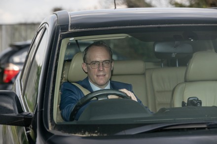 dominic raab leaving home london stock fotografie (exkluzivní ...