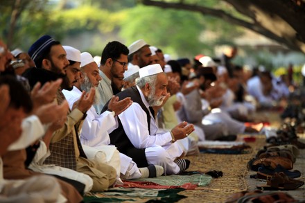 Pakistani Muslims Pray They Celebrate Eid Editorial Stock Photo - Stock ...