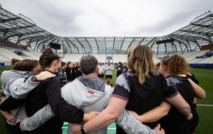 Wales Womens Team Huddle Together During Editorial Stock Photo - Stock ...