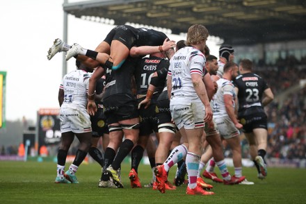 Exeter Chiefs Celebrate Scoring Try Editorial Stock Photo - Stock Image ...