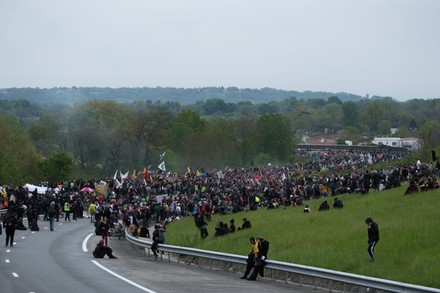 Protesters March On Arterial Road During Editorial Stock Photo - Stock ...