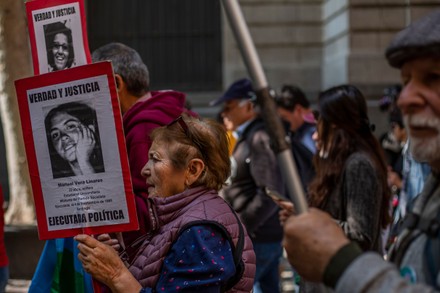 Woman Holds Sign Face Person Executed Editorial Stock Photo - Stock ...