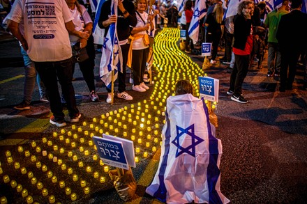 Israeli Youth Draped Israeli Flag Sits Editorial Stock Photo - Stock ...