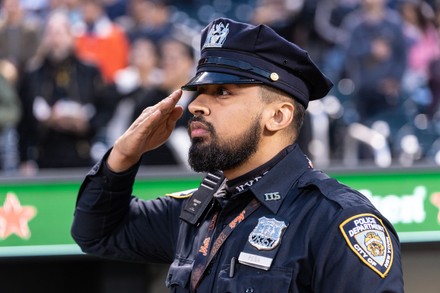 Police Officer Pena Salutes During National Editorial Stock Photo ...