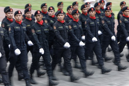 Philippine National Police Operatives March During Editorial Stock ...