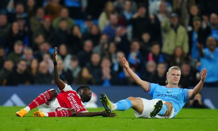 Thomas Partey Arsenal Fouls Erling Haaland Editorial Stock Photo ...