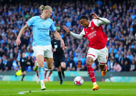 Erling Haaland Manchester City Gabriel Arsenal Editorial Stock Photo ...
