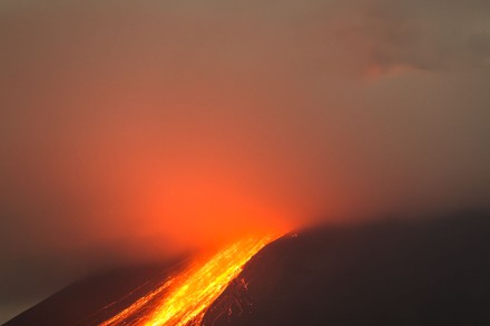 Mount Merapi Volcanic Mountain Spews Lava Editorial Stock Photo - Stock ...