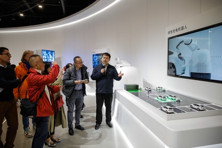 Interpreter Introduces Model Electric Charging Robot Editorial Stock ...
