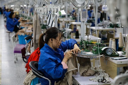 Employee Works Textile Workshop Ordos Modern Editorial Stock Photo ...