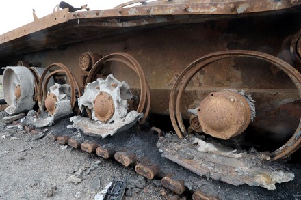 Wrecked Tank Left By Side Road Editorial Stock Photo - Stock Image ...
