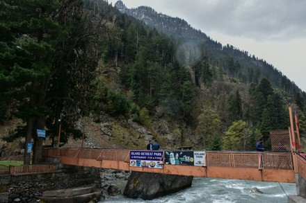 Indian Tourists Walk Along Wooden Footbridge Editorial Stock Photo ...