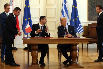 Greek Foreign Minister Nikos Dendias R Editorial Stock Photo - Stock Image | Shutterstock