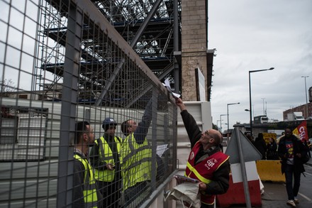 Militant Leftwing Trade Union Cgt Distributes Editorial Stock Photo ...