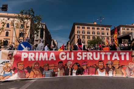 Protesters Participate National Demonstration Migrants Not Editorial ...