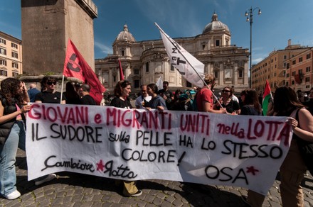 Protesters Participate National Demonstration Migrants Not Editorial ...