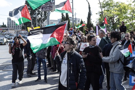 Leftwing Israeli Peace Activists Palestinians March Editorial Stock ...