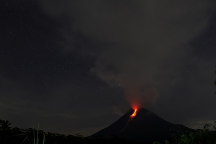 Mount Merapi Volcanic Mountain Spews Lava Editorial Stock Photo - Stock ...
