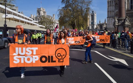 Protesters Hold Just Stop Oil Banners Editorial Stock Photo - Stock ...