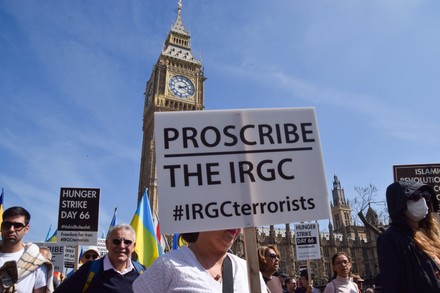 Protester Holds Proscribe Irgc Placard During Editorial Stock Photo ...