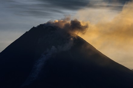 Mount Merapi Volcanic Mountain Spews Lava Editorial Stock Photo - Stock ...