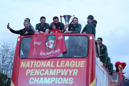 Wrexham Players On Open Top Bus Editorial Stock Photo - Stock Image ...