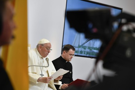 Pope Francis During Meeting World Academia Editorial Stock Photo ...