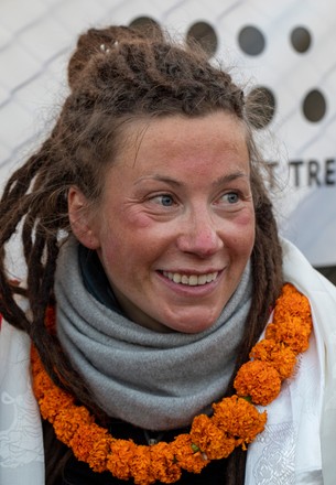 Norwegian Climber Kristin Harila Arrives Kathmandu Editorial Stock ...
