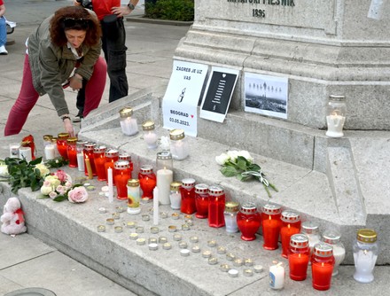Woman Brings Candle People Mourn Victims Editorial Stock Photo - Stock ...