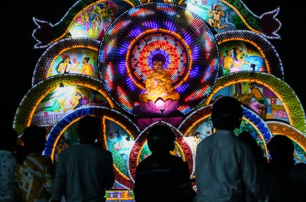 People Gather See Illuminated Vesak Pandal Editorial Stock Photo ...