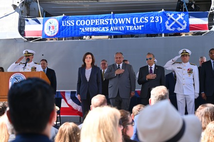 Naval Personnel Uss Cooperstown Lcs23 Commissioning Editorial Stock ...