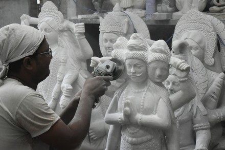 Person Making Idols Out Stone Stone Editorial Stock Photo - Stock Image ...