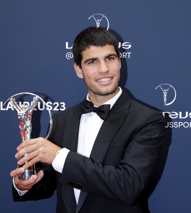 Spanish Tennis Player Carlos Alcaraz Poses Editorial Stock Photo ...