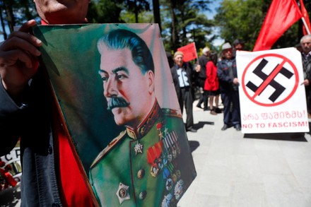 Georgian Communists Hold Portrait Former Soviet Editorial Stock Photo ...