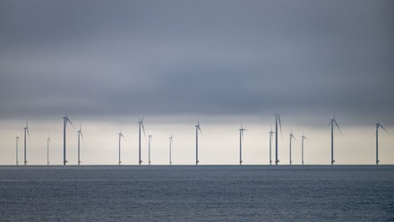 Windmills Stand Sea Water Wind Farm Editorial Stock Photo - Stock Image ...