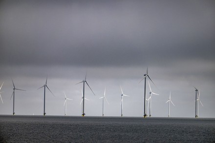Windmills Stand Sea Water Wind Farm Editorial Stock Photo - Stock Image ...