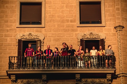 Supporters Gather Their Windows Balconies See Editorial Stock Photo ...