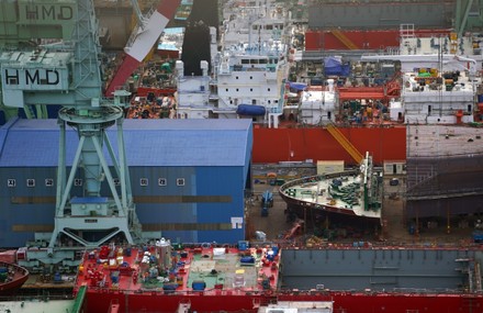 Hyundai Mipo Dockyard Hmd Captured Photograph Editorial Stock Photo ...