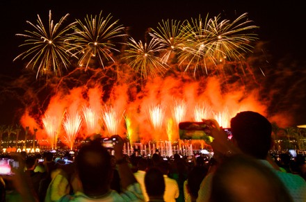 Fireworks Light Sky Over Lusail Boulevard Editorial Stock Photo - Stock ...